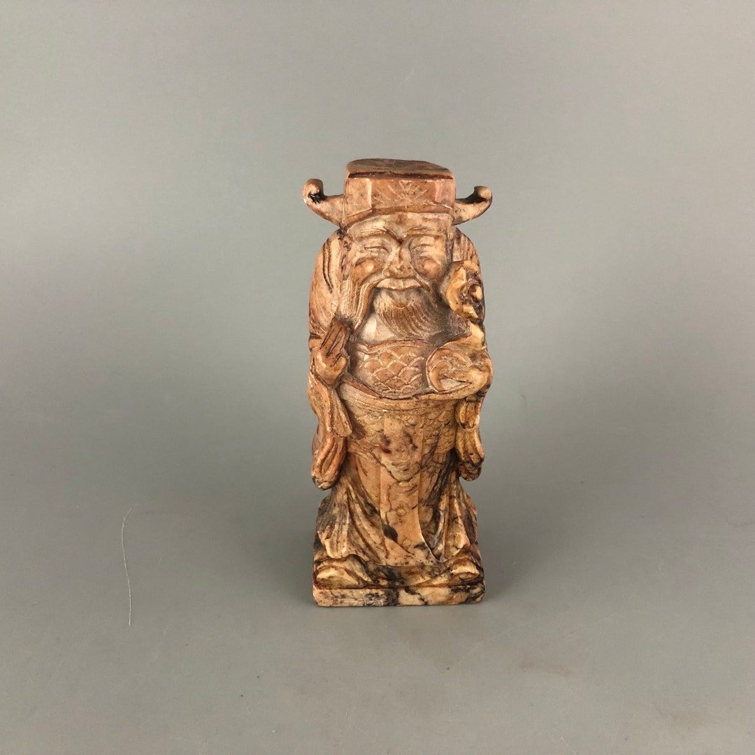 Chinese Fu Lu Shou Longevity Figurine - Stone Carving - Etsy