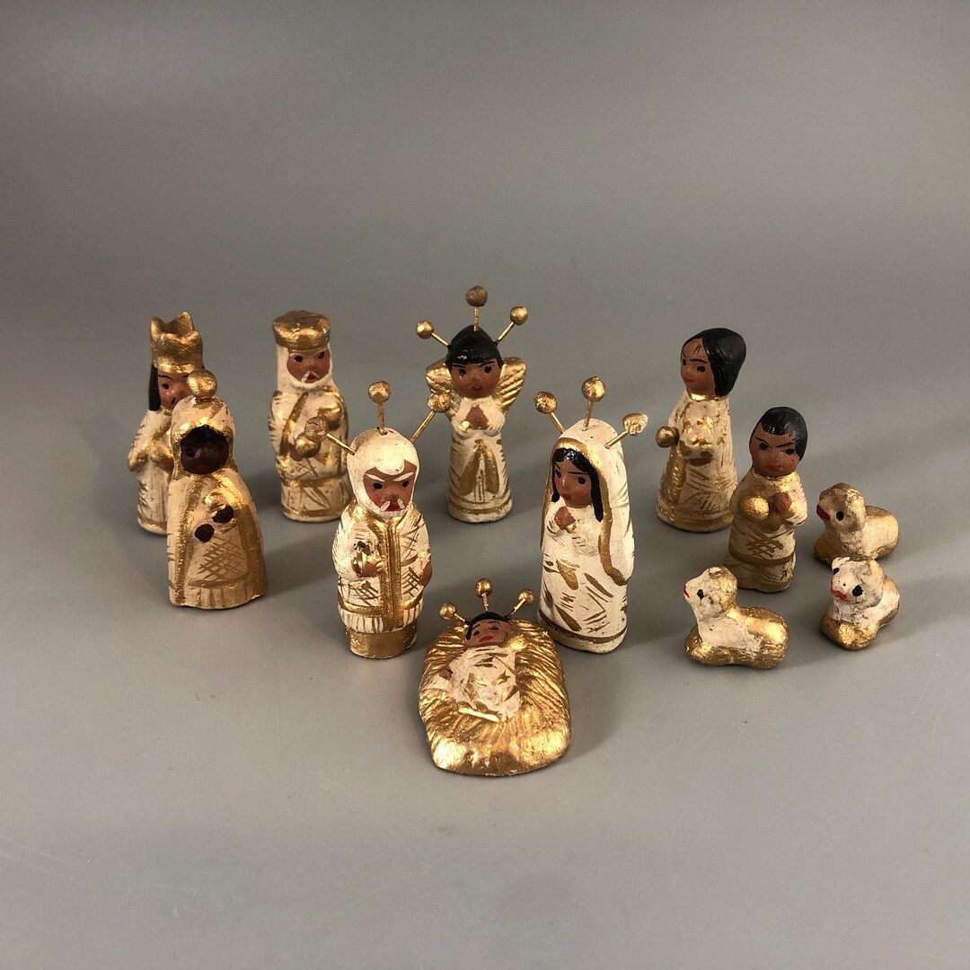 Ceramic Nativity Set From Mexico - Height is 2” - Etsy