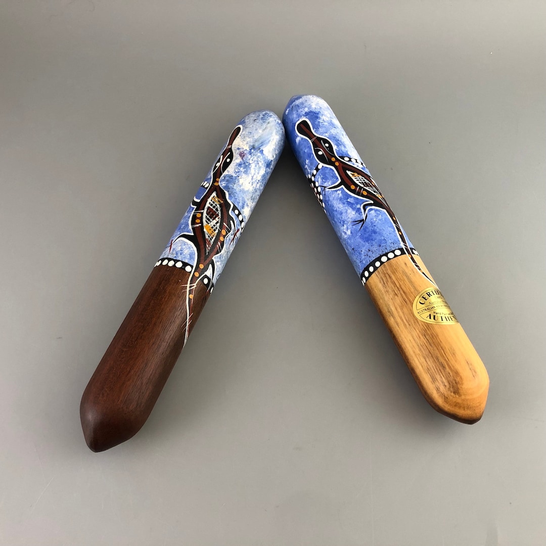 Australia Aboriginal Hand Painted Musical Instrument Rhythm Clap Sticks ...
