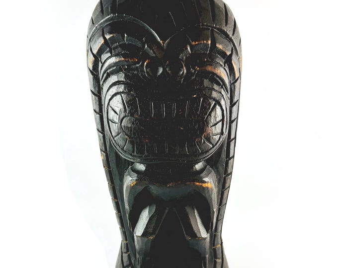 Good Luck Tiki God Wood Sculpture - 12” Tiki Wood Statue - Etsy