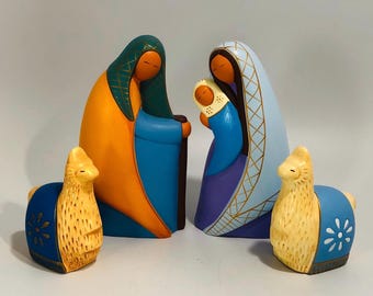 Peruvian Handmade Pottery Nativity Set 8 Christmas Decor, Clay Folk Art ...