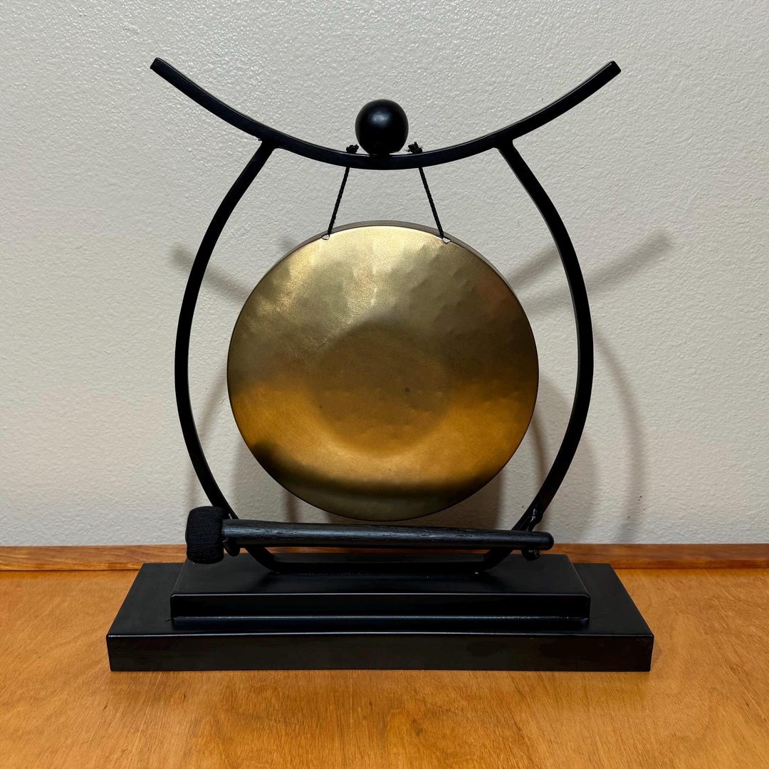 Large Decrative Metal Gong With Stand - Height is 15” - Etsy