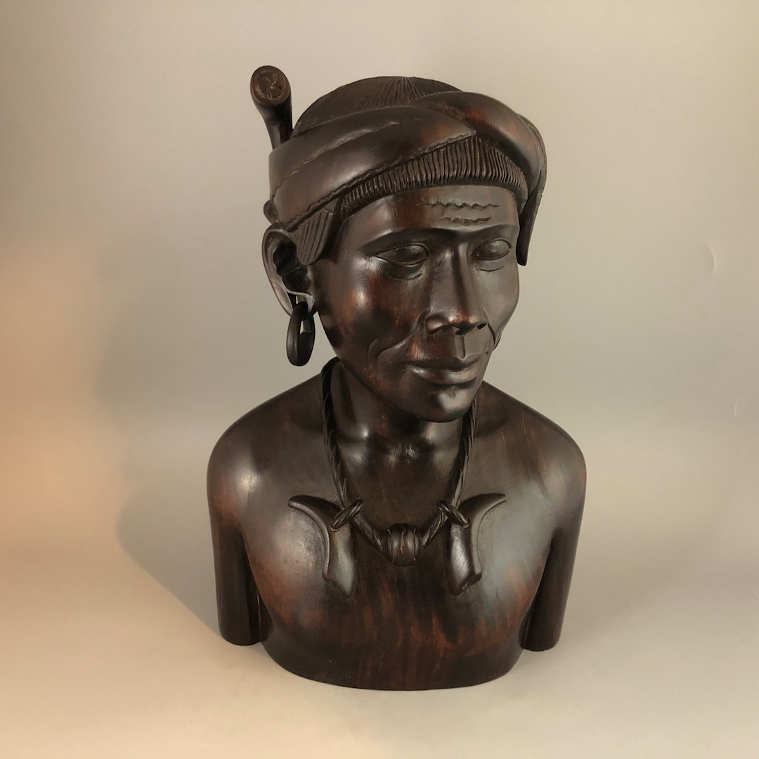 Wood Bust Igorot Tribal Art From Philippines - 1950’s - Etsy