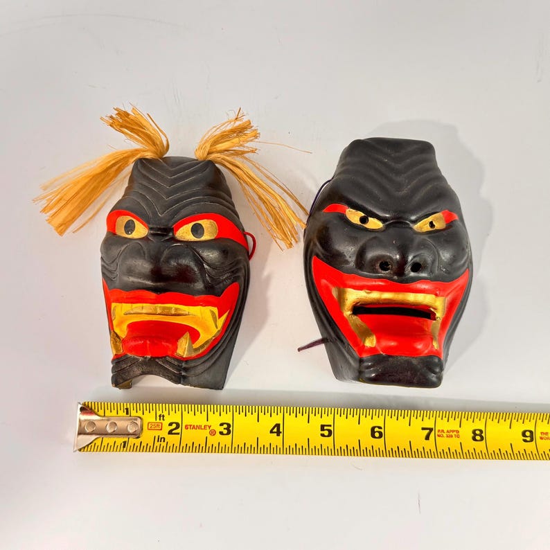Japanese Furyu Mask - Set of 2 - Height 5” - Etsy