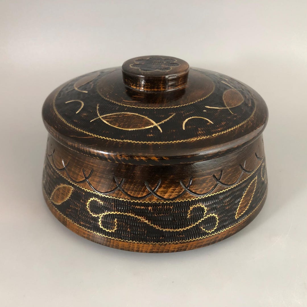 Round Wood Decrative Box - Etsy
