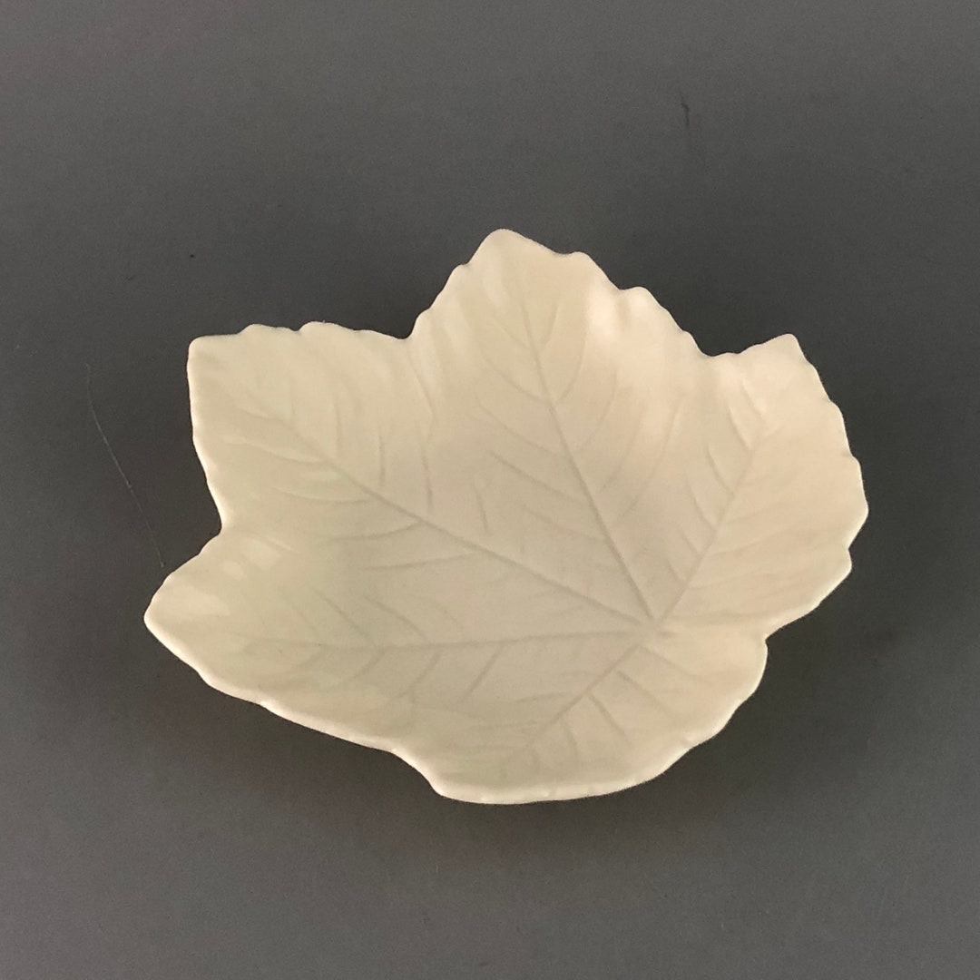 Belleek Maple Leaf Shape Dish Ireland Beleek Green Stamp Mid-century - Etsy
