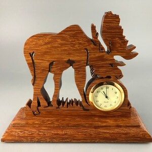 Wood Moose Clock Scroll Saw Art - Etsy