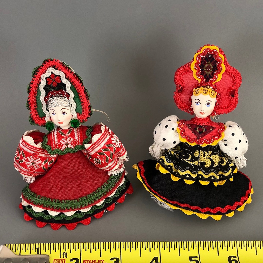 Russian Cloth Doll Christmas Ornament - Traditional Dresses Christmas ...