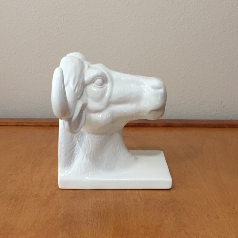 Ceramic Cow Head Bookend – White Country Western Decor - Etsy