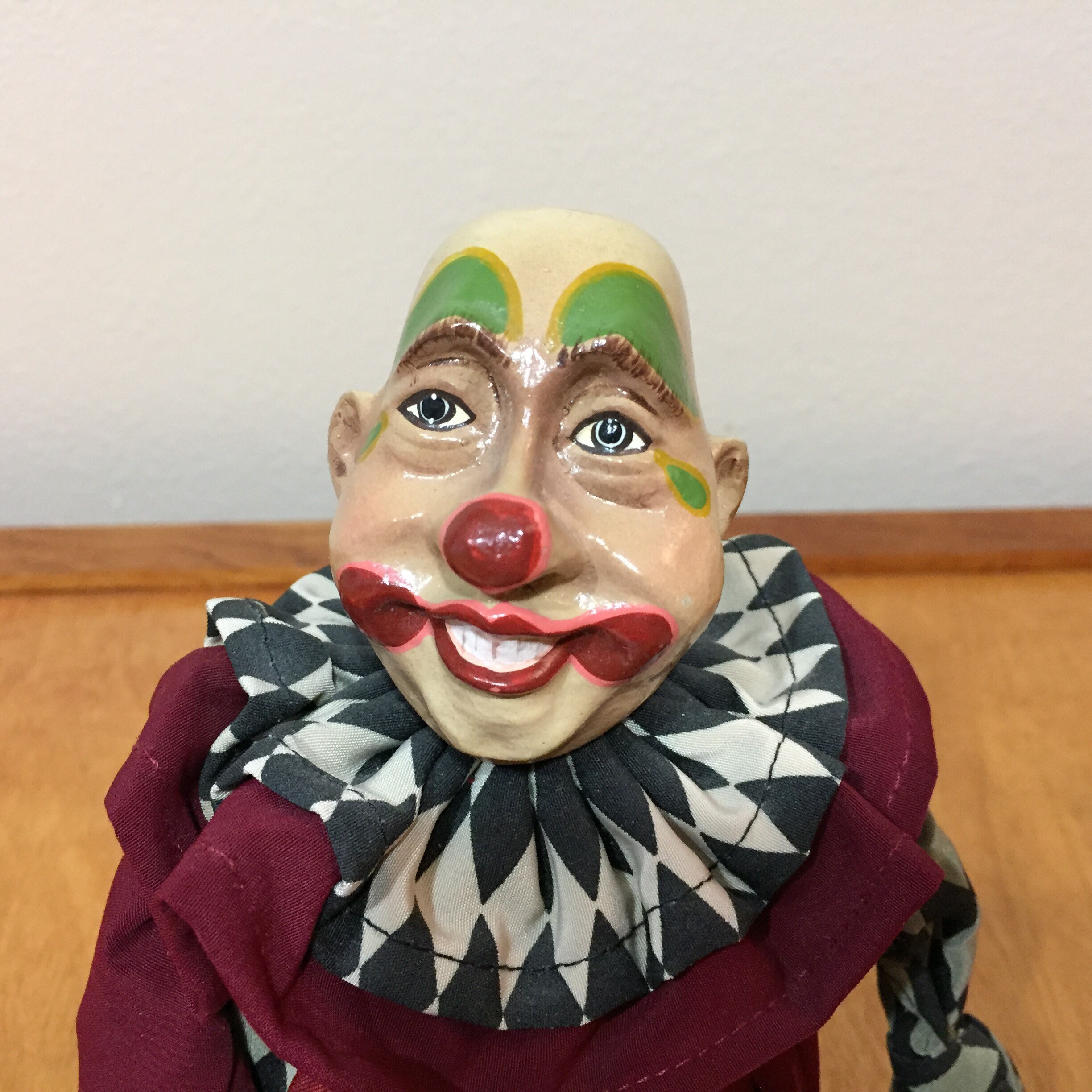Clown Art Doll Clay Sculptured Clown Face With Cloth Body - Etsy UK