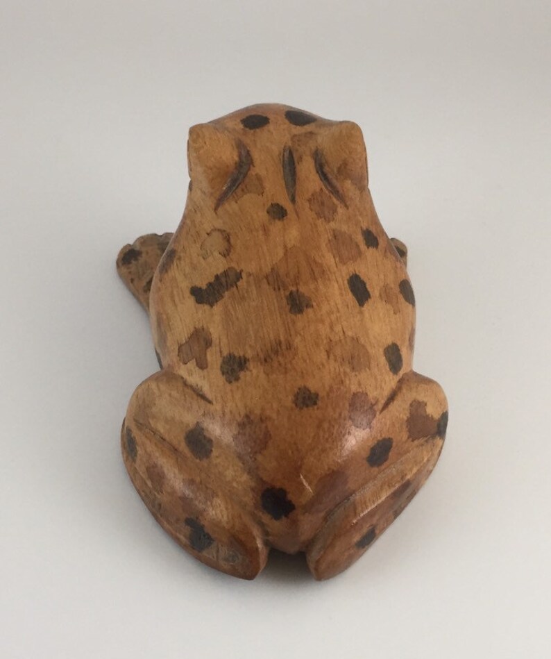 Carved Wood Frog with Painted Spots Hand Carved Wood Toad | Etsy