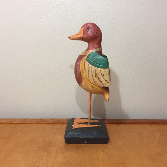 Standing Wood Duck Decoy Distressed and Rustic Wood Duck | Etsy