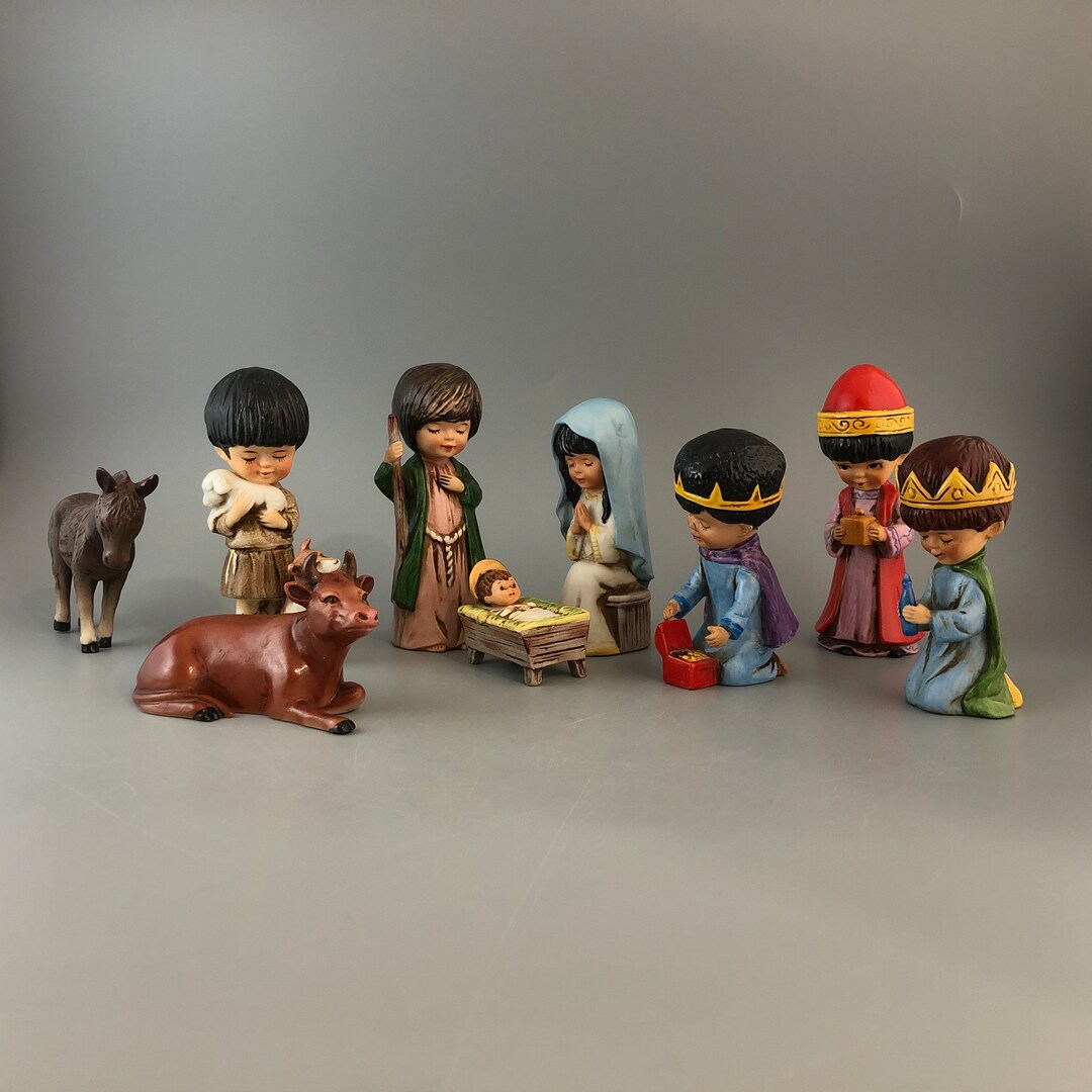 Moppets Ceramic Nativity Set - Fran Mar-gorham 1976 - Etsy