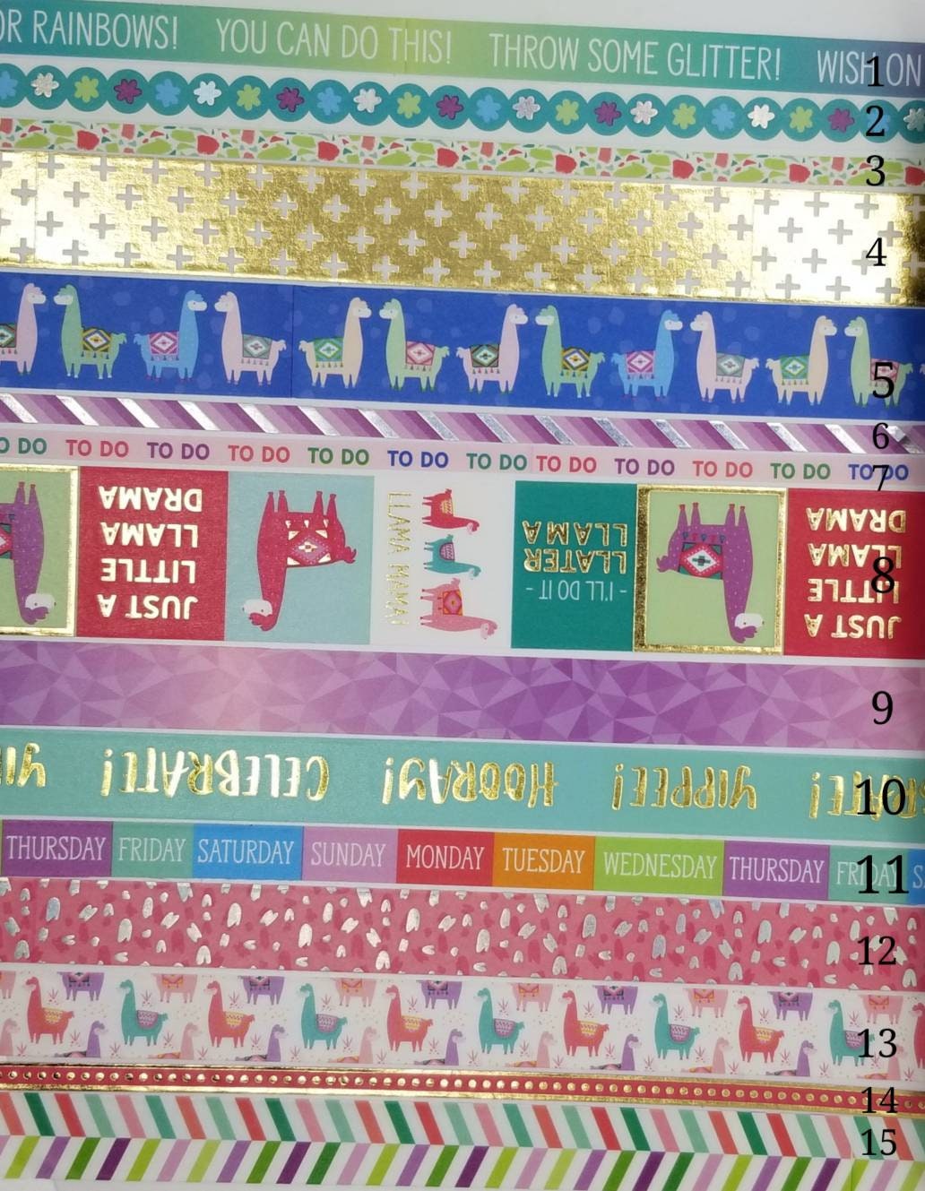 Washi Tape Samples 24 inch Crafting Tape sample Planner | Etsy