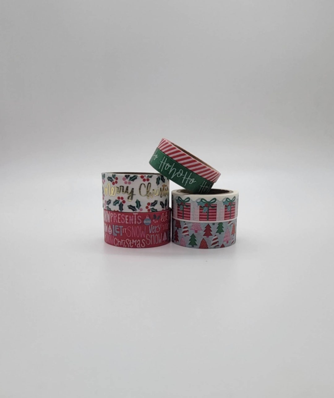 Full Rolls of Christmas Washi Tape, Journal Tape, BUJO, Planner ...