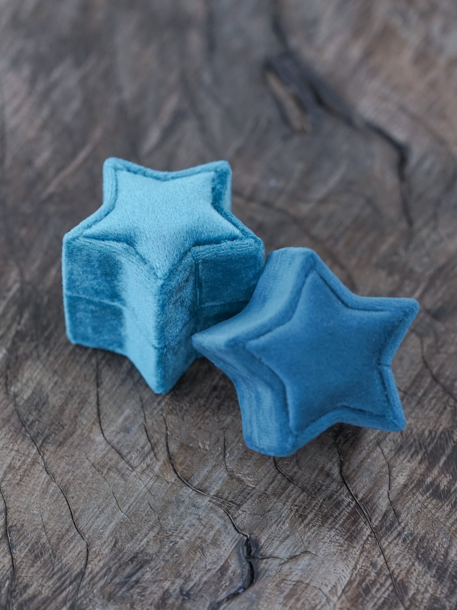 Velvet Star Ring Box in Warm Blue - Etsy