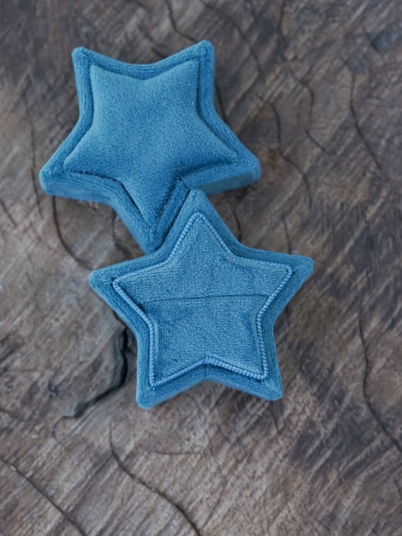 Velvet Star Ring Box in Warm Blue - Etsy