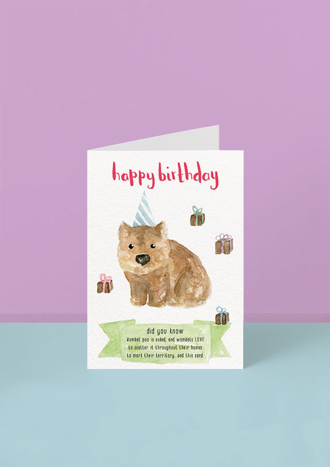 Wombat Card Wombat Australian Animal Card Greeting Card Birthday Card ...