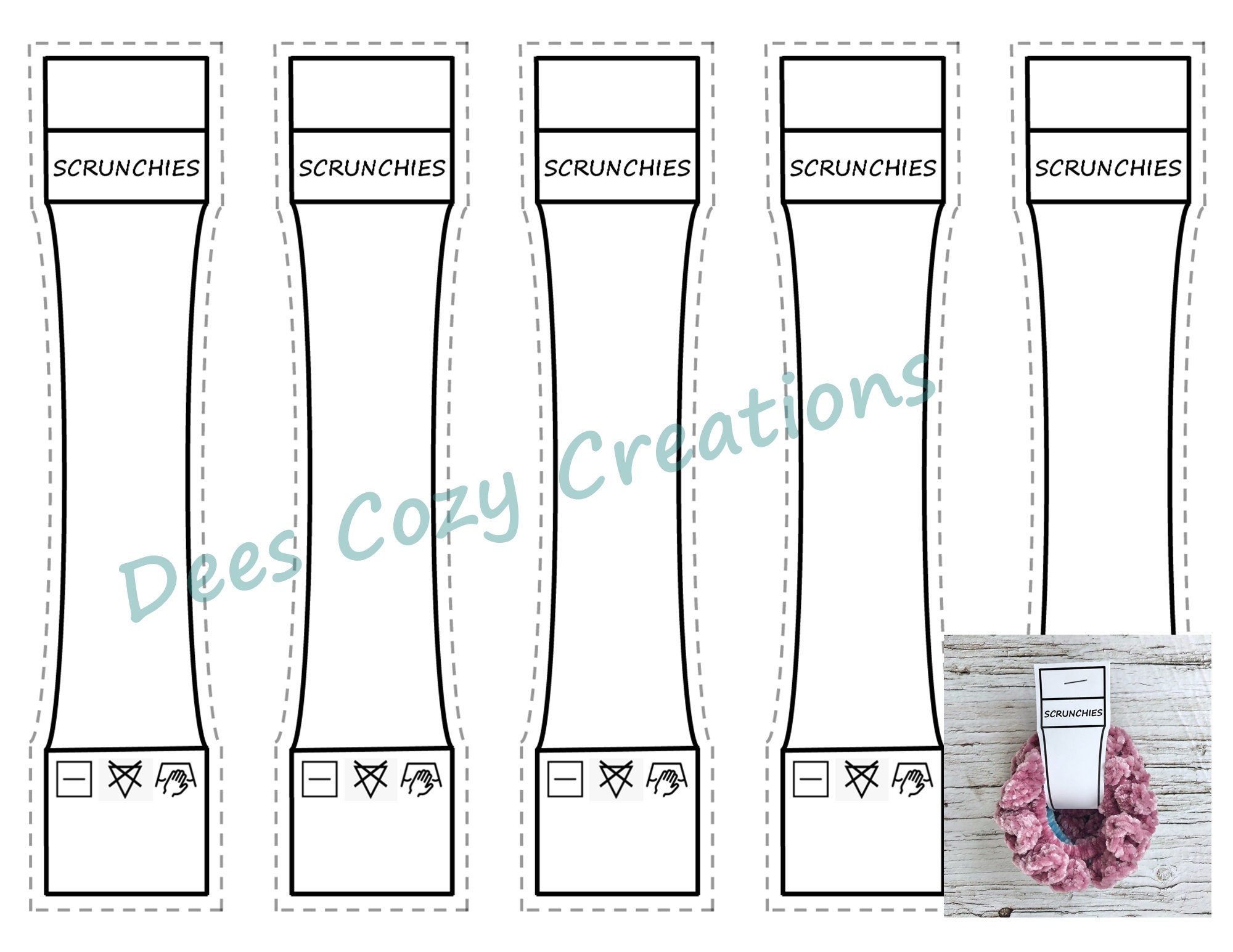 PRINTABLE Scrunchie Template DIY Packaging PDF Download - Etsy