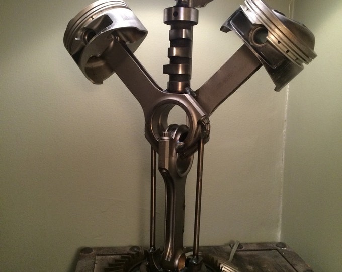 Hand Crafted Table Lamp Using Repurposed Engine/car Parts. - Etsy