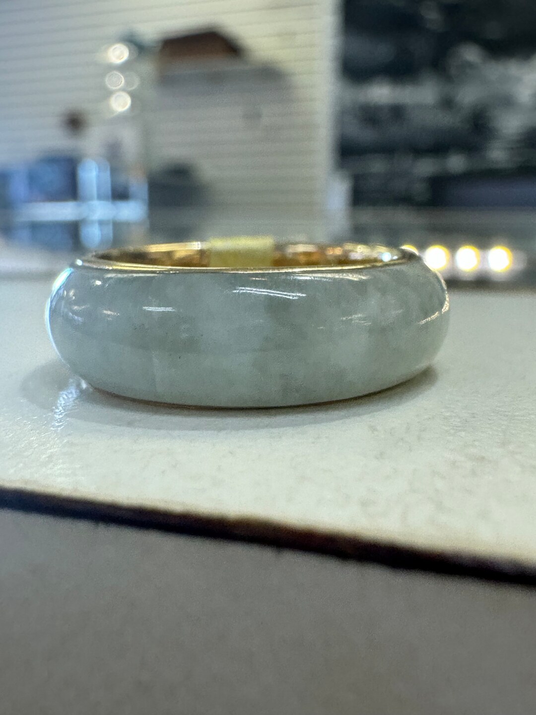 14k Yellow Gold Jade Band - Etsy