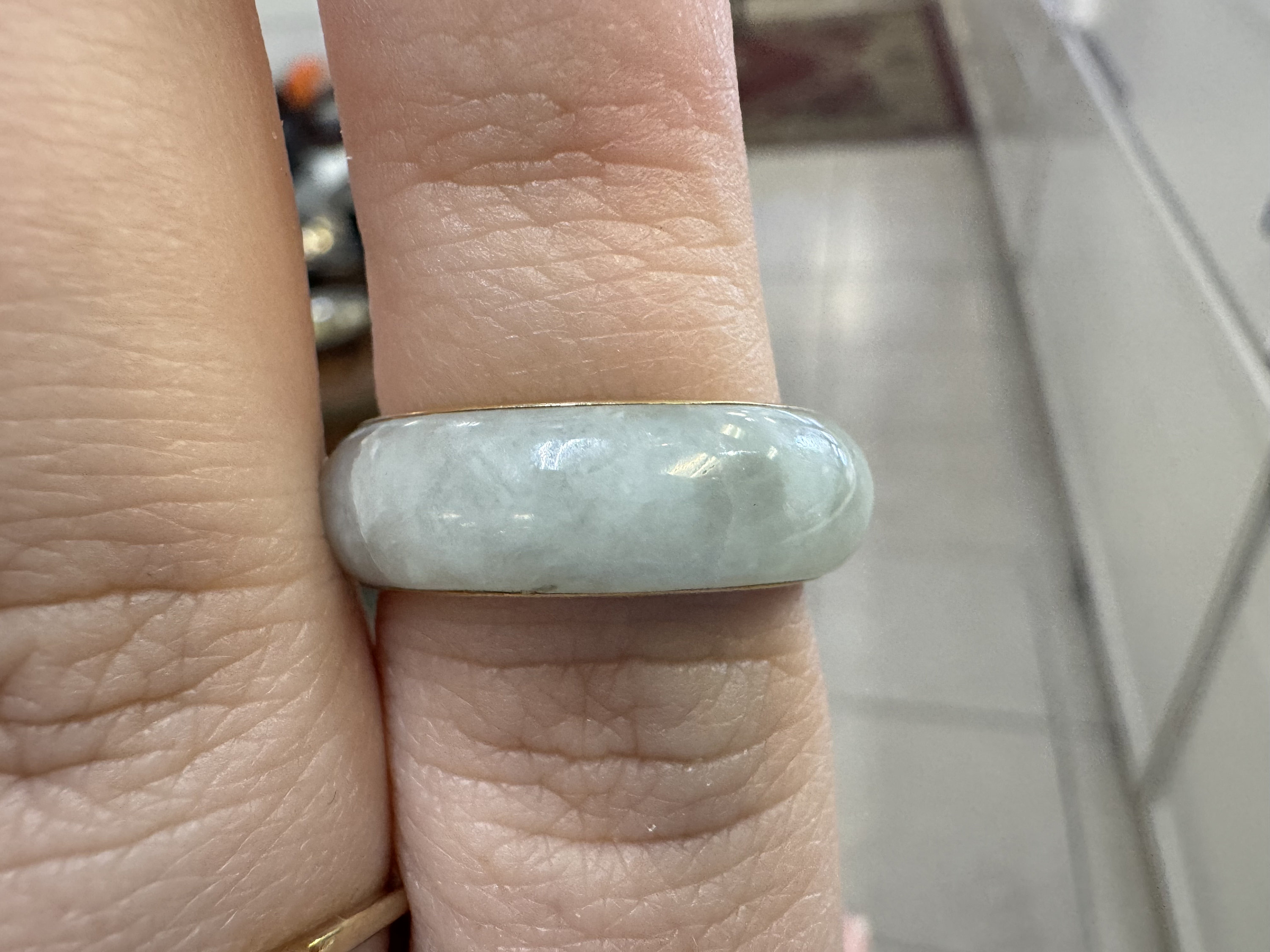 14k Yellow Gold Jade Band - Etsy