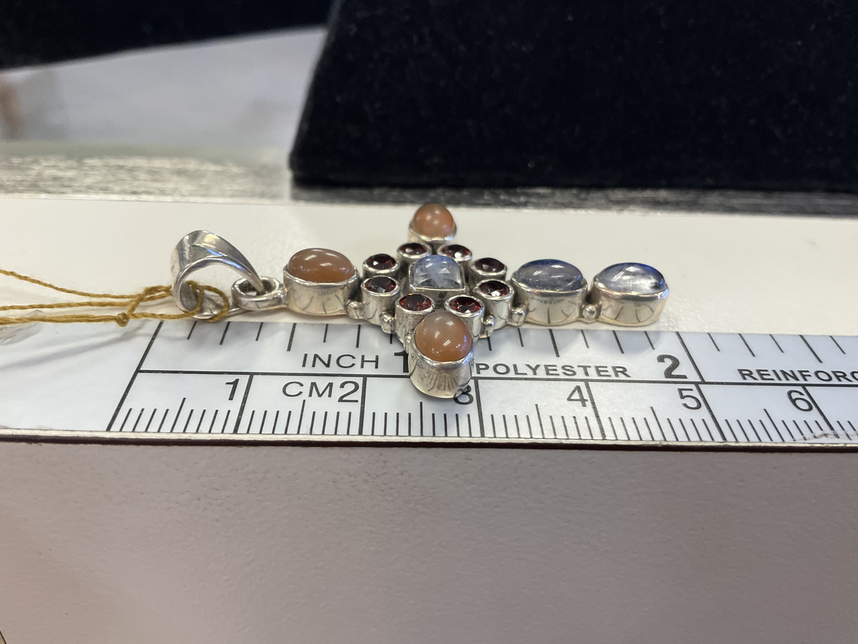 Beautiful 925 Nicky Butler Moonstone and Garnet Cross Pendant - Etsy