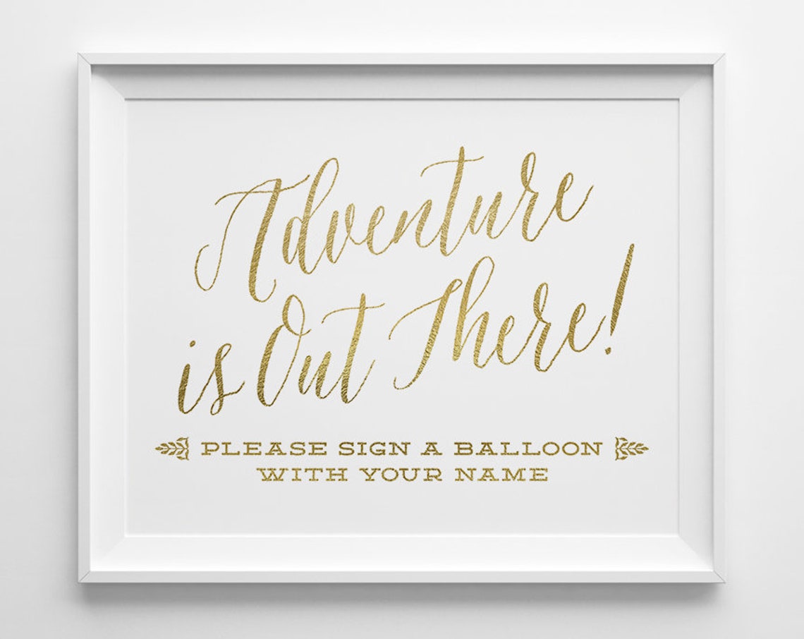 PRINTABLE Balloon Send-off Sign Adventure is Out There | Etsy