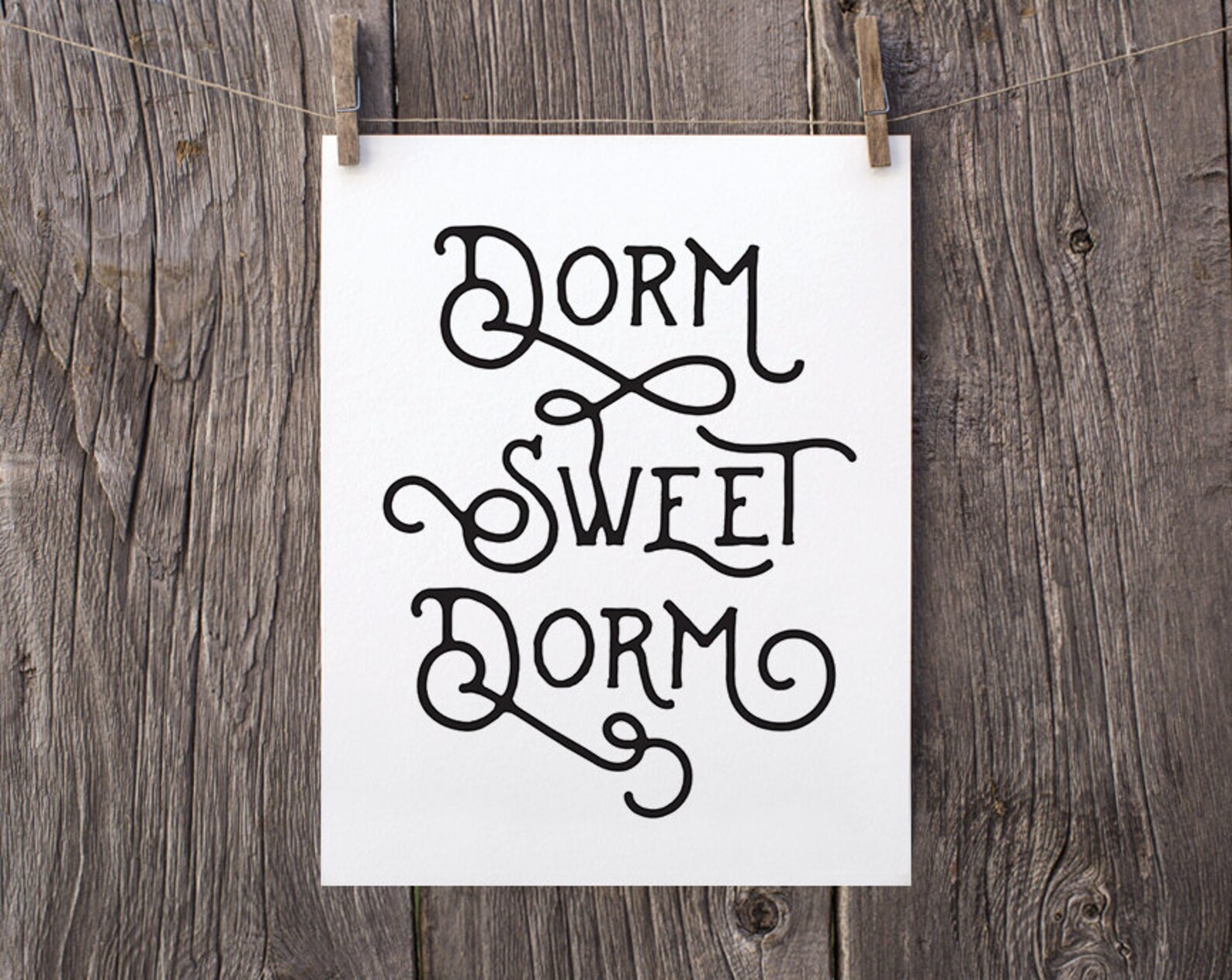 8x10 Printable Dorm Decor Dorm Sweet Dorm Typography Print | Etsy