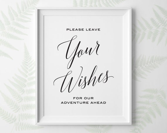 PRINTABLE Wedding Signs Please Leave Your Wishes for Our | Etsy