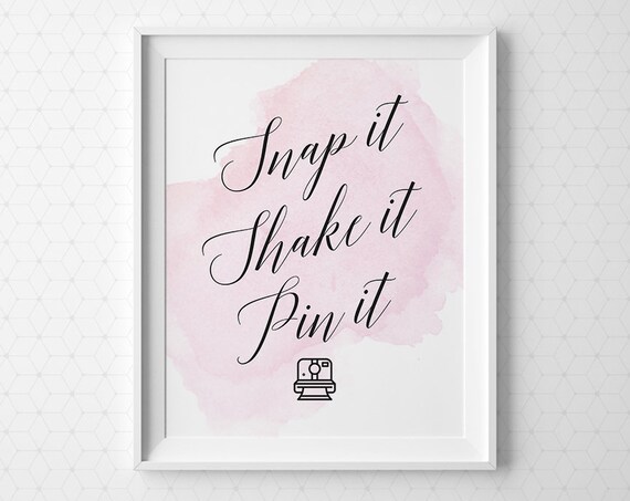 PRINTABLE Bridal Shower Signs Snap It Shake It Pin It Photo | Etsy