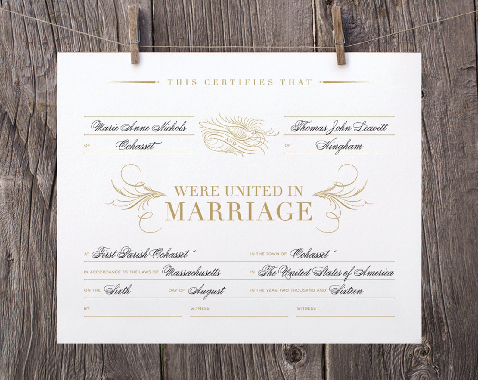 Customized PRINTABLE Marriage Certificate TRANSLATED to an - Etsy