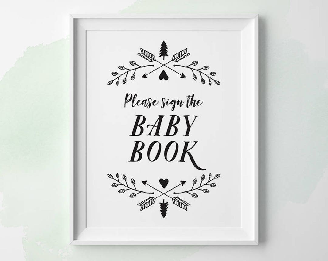 PRINTABLE Baby Shower Baby Book Sign, Adventure Baby Shower Signs ...