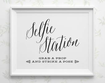 5x7 Printable Wedding Signs Selfie Station Photo Booth Sign | Etsy