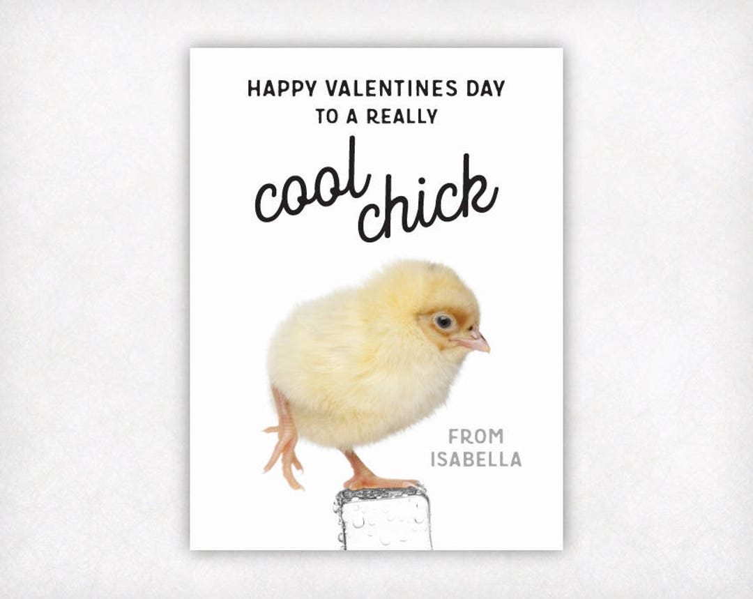 PRINTABLE Chick Valentine Card, Cool Chick and Chick Magnet ...
