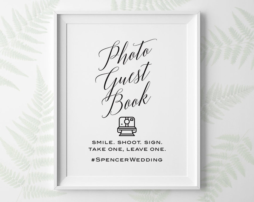 PRINTABLE Wedding Signs, Modern Photo Guest Book Sign, Personalized ...