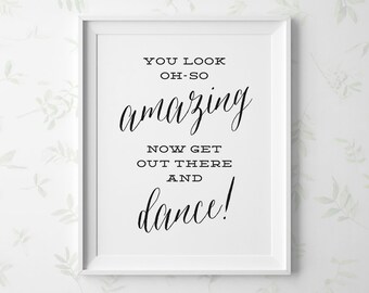 Wedding Printable Bathroom Sign You Look Oh so Handsome Now - Etsy