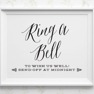PRINTABLE Ring a Bell Send-off Sign Black and White Wedding - Etsy