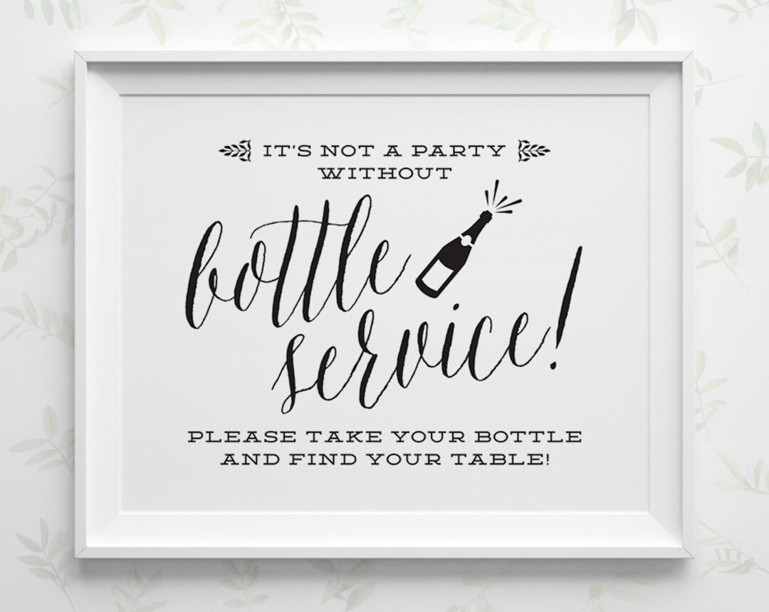 PRINTABLE Navy Bottle Service Seating Card Sign Printable - Etsy