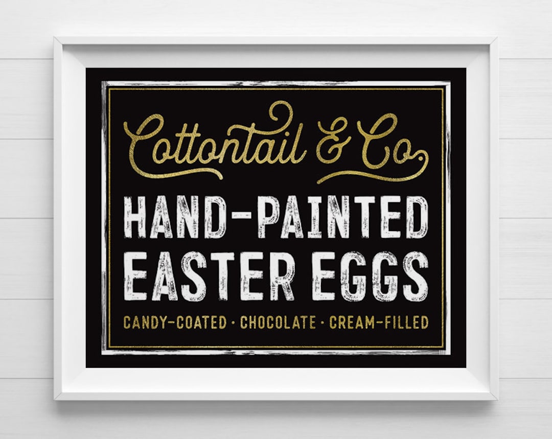 PRINTABLE Easter Decor, Spring Farmhouse Sign Decorations, Cottontail ...