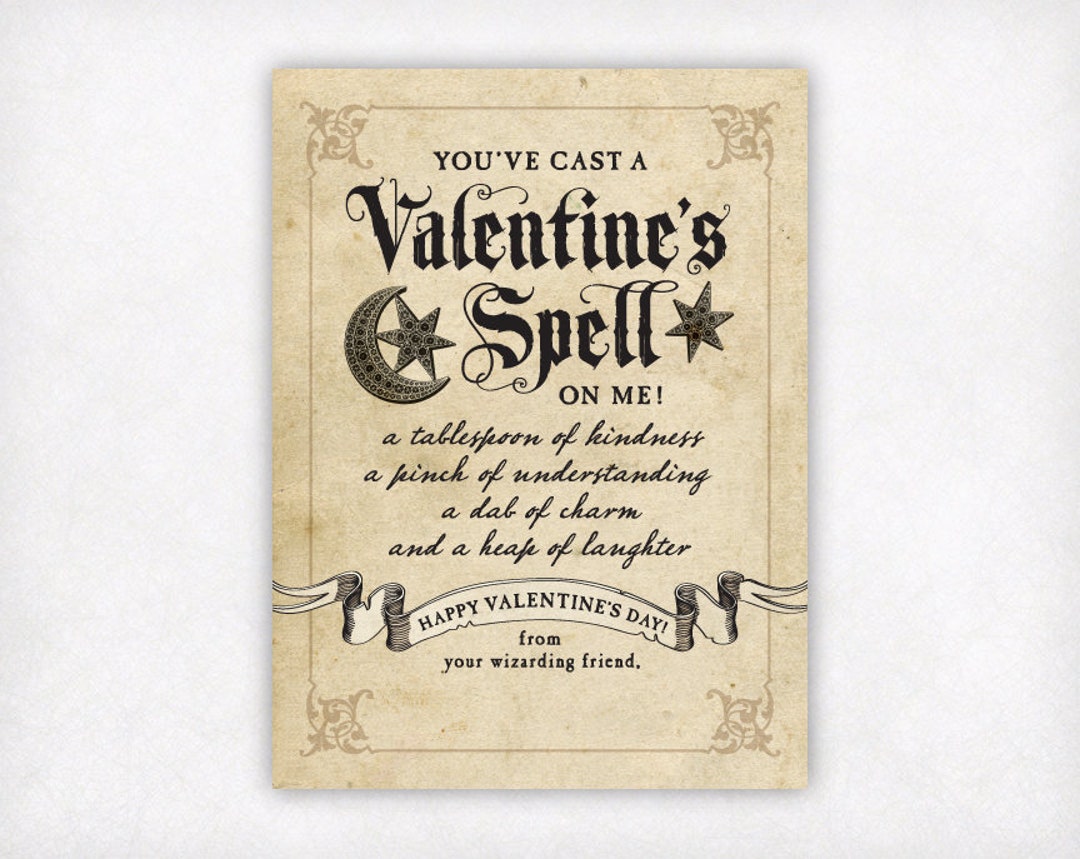 PRINTABLE Kids Valentines, Witch or Wizard Valentines Day Cards ...
