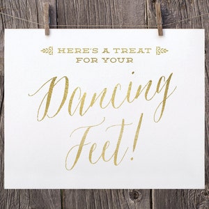 PRINTABLE Dancing Feet Wedding Sign Gold Wedding Signs Flip - Etsy