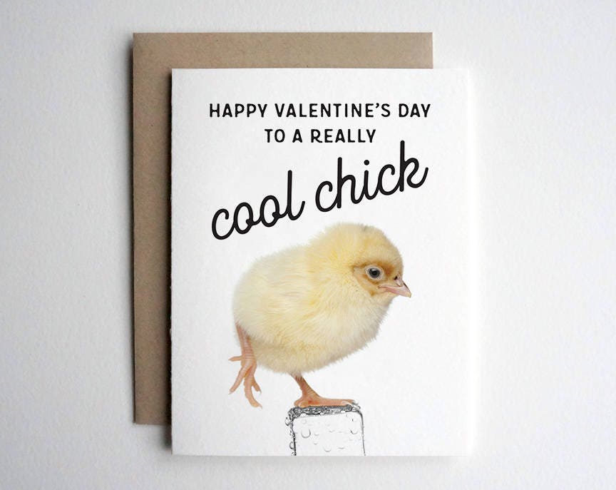 PRINTABLE Valentines Day Card for Girlfriend Funny Cool Chick - Etsy