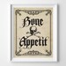 PRINTABLE Bone Appetit Sign, Halloween Party Decor, Gothic Halloween ...