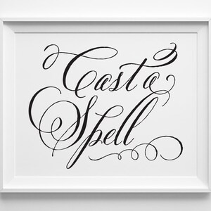 PRINTABLE Halloween Art, Cast a Spell Halloween Sign, Modern Halloween ...