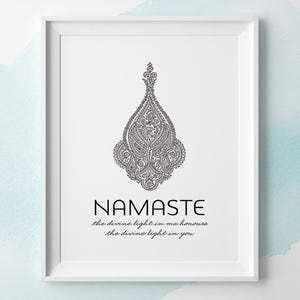 PRINTABLE Namaste Print A4 Yoga Print Yoga Gifts Black and - Etsy