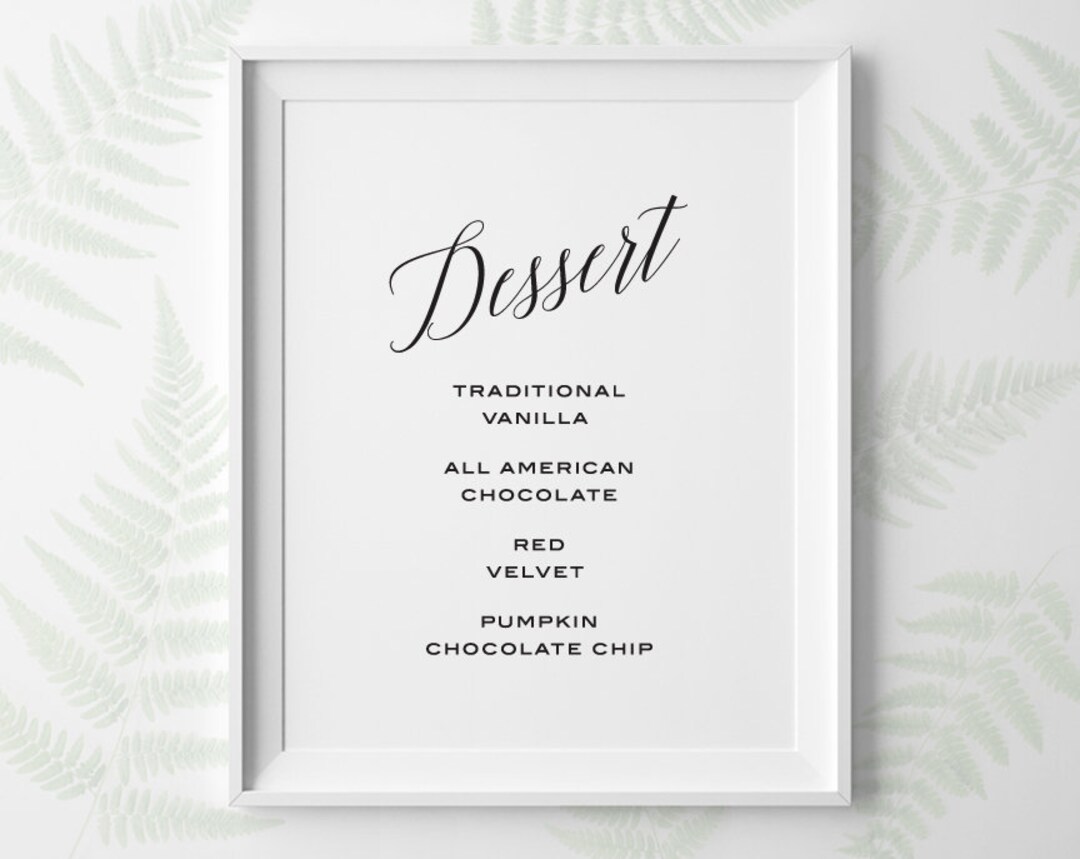 PRINTABLE Dessert Sign, Custom Modern Wedding Signs, Wedding Cake ...