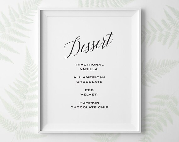 PRINTABLE Dessert Sign Custom Modern Wedding Signs Wedding - Etsy