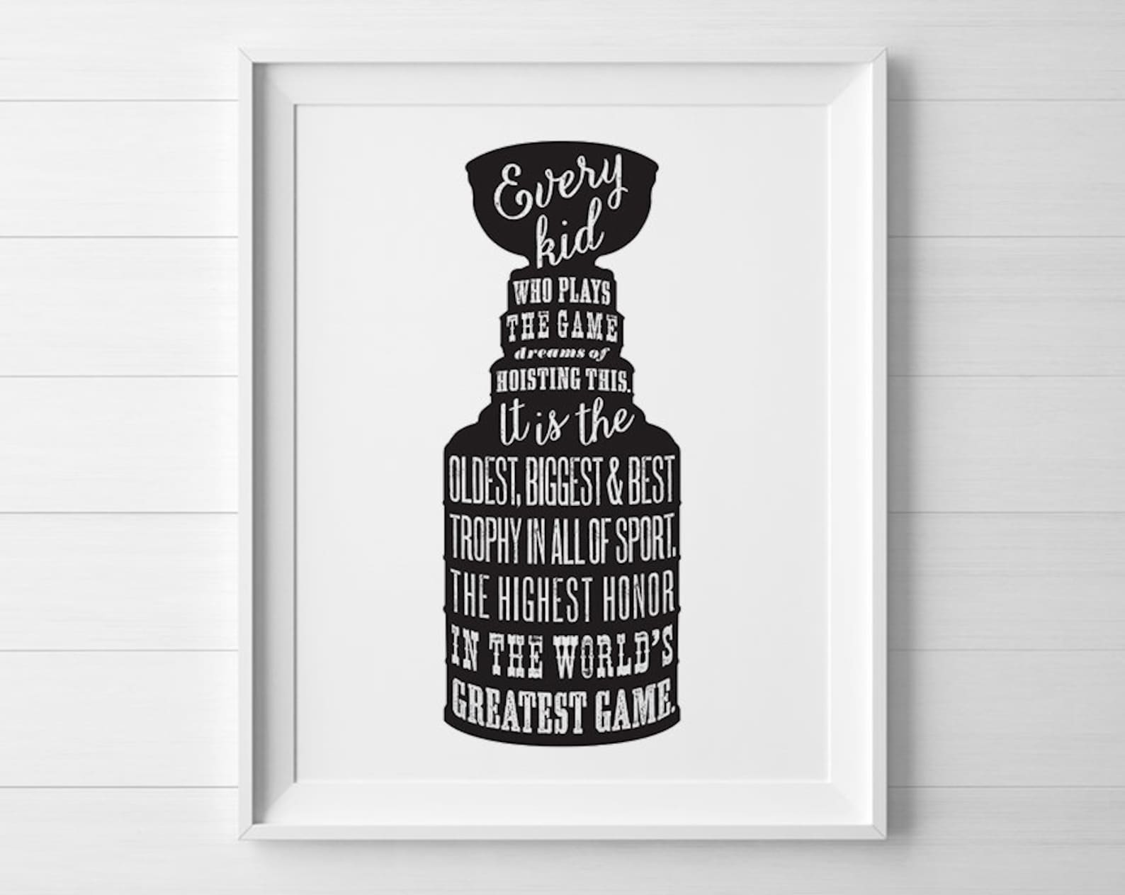 PRINTABLE Hockey Gift Stanley Cup Print Sports Decor | Etsy