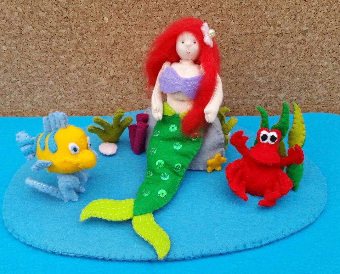 The Little Mermaid DIY Felt Craft Kit With Pattern - Etsy